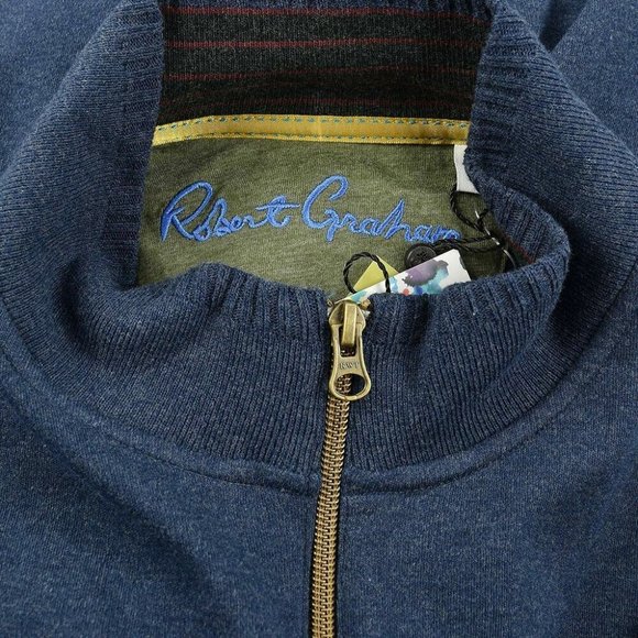 Robert Graham | Sweaters | Robert Graham Mens Heather Dark Blue Elliot ...